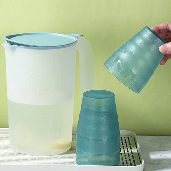 Cold Water Dispenser with 3 Cups, 1.5 Gallon Large Capacity Pitcher for ...