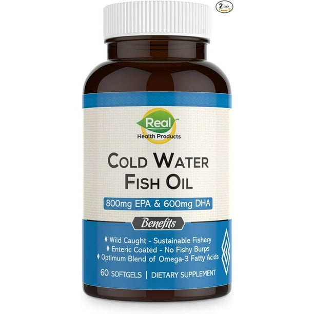 Cold Water Fish Oil, Omega 3 Fish Oil Soft Gel Caps Naturally Purified ...