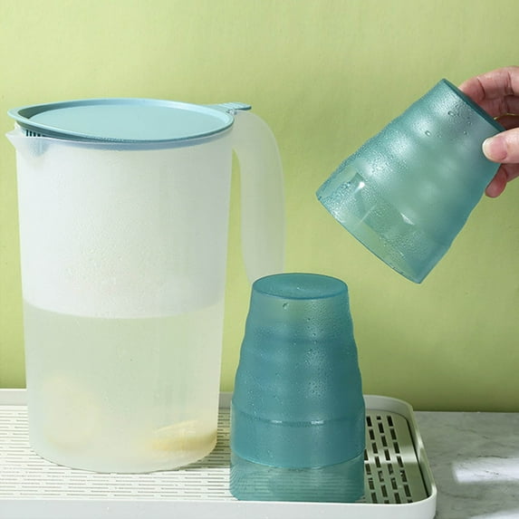 Cold Water Jug Set - Large Capacity Refrigerator Pitcher & Cups for ...