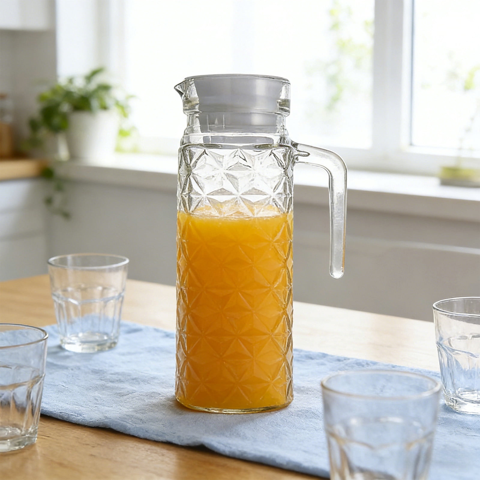 Cold Water Kettle Plastic Pitcher with Lid for Iced Tea, Lemonade ...