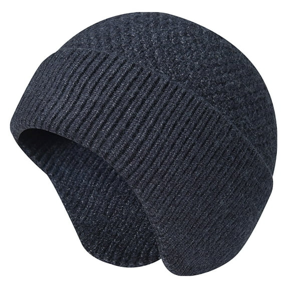 Cold Weather Thick Brimless Hat for Adult Fashion Ear Muff Skull Hat ...