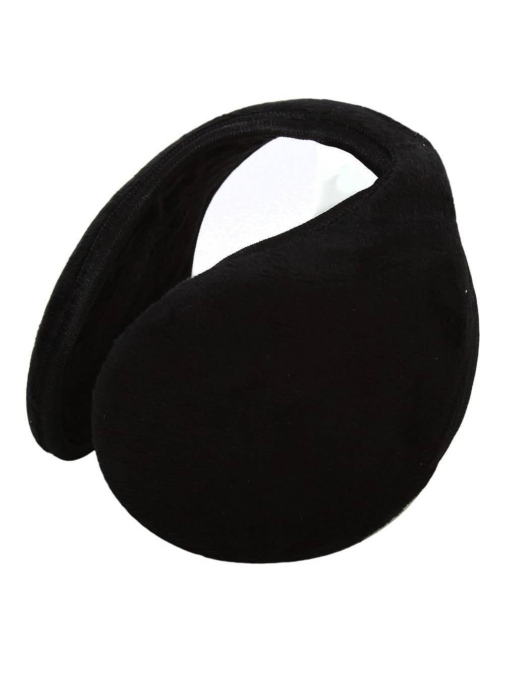 Adult Warm Winter Fleece Earmuff Warmers, Black, One Size Fits Most ...