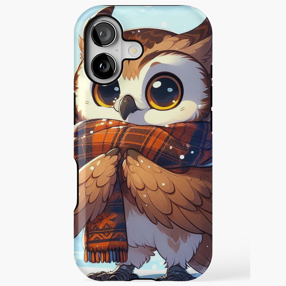 Cold Winter Owls Themed Holiday Phone Case 17 16 15 14 13 12 11 Pro Max ...