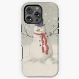 Cold Winter Snowman Cute Holiday Art Phone Case For iPhone 17 16 15 14 ...