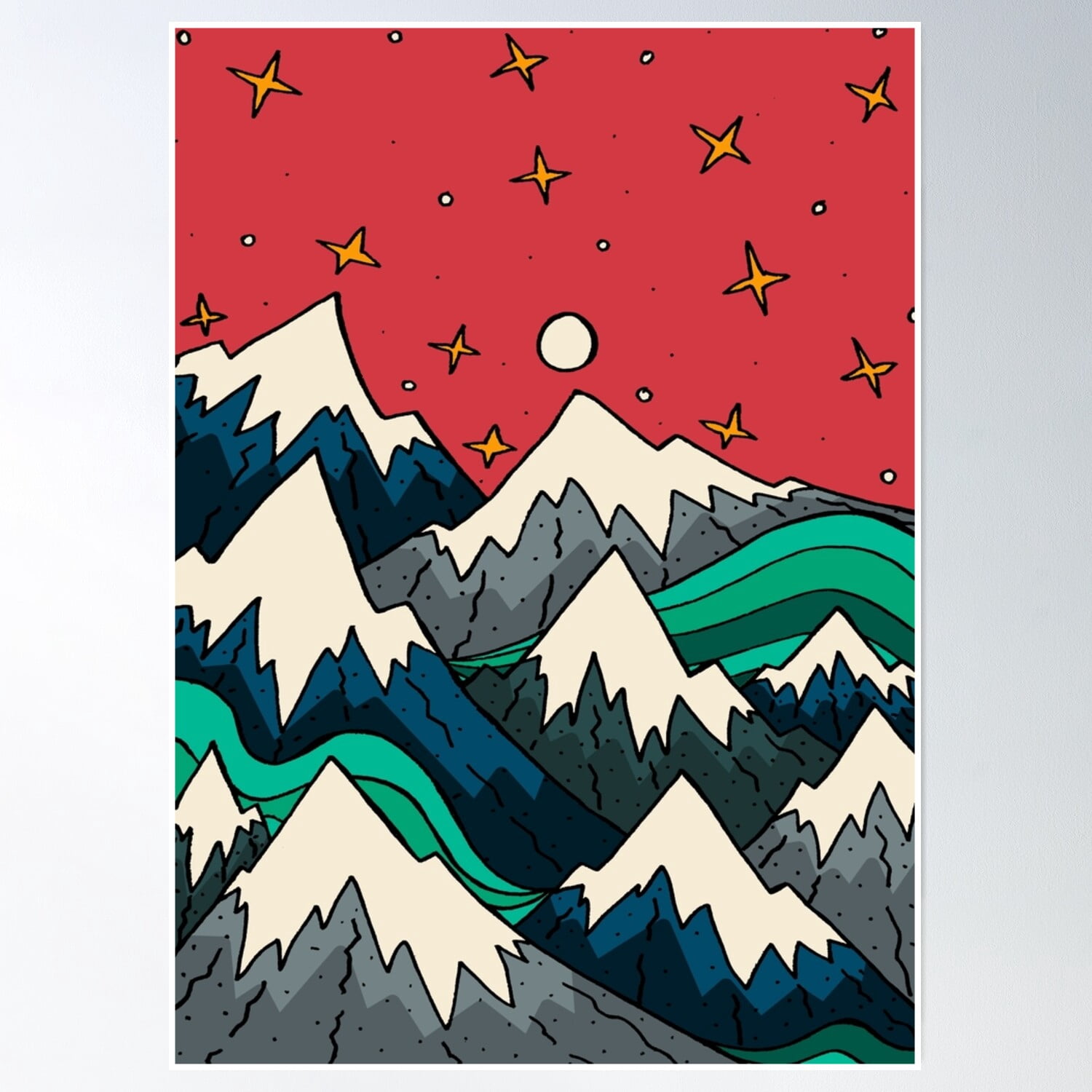 Cold Winter Waves Poster Wall Art Modern Wall Decor Art - Walmart.com