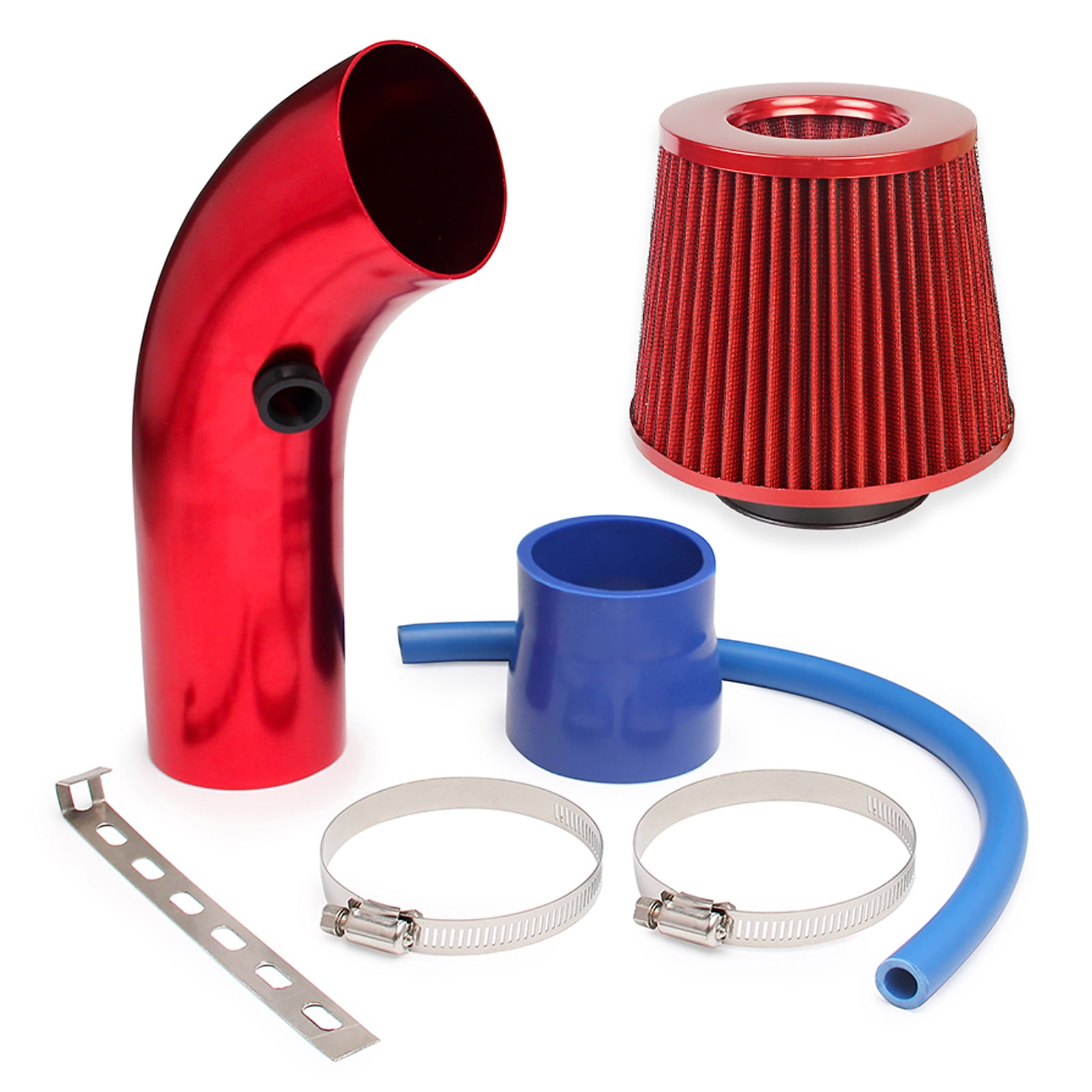 Cold air intake filter,Kit With Filter Universal Cold Clamps Car Red ...