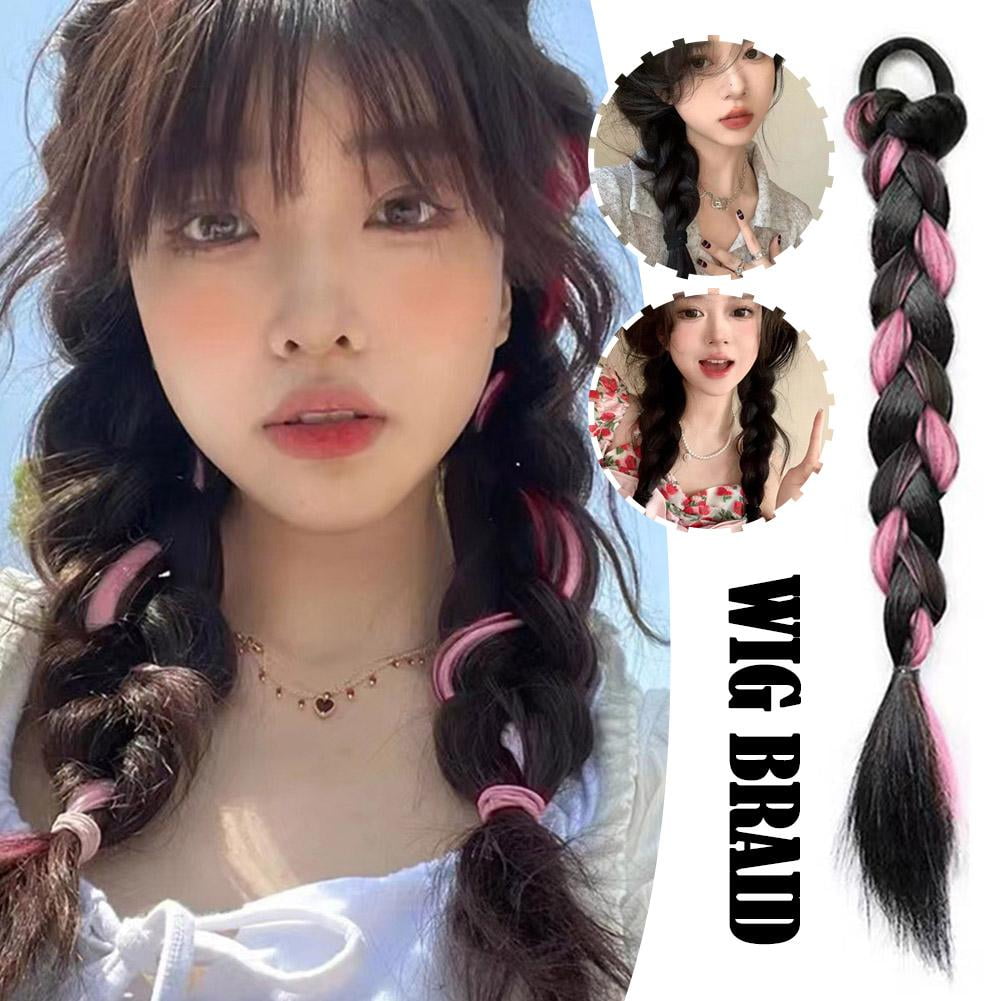 Cold brown 35cm new upgraded thick bold wig braid ponytail net red hot ...