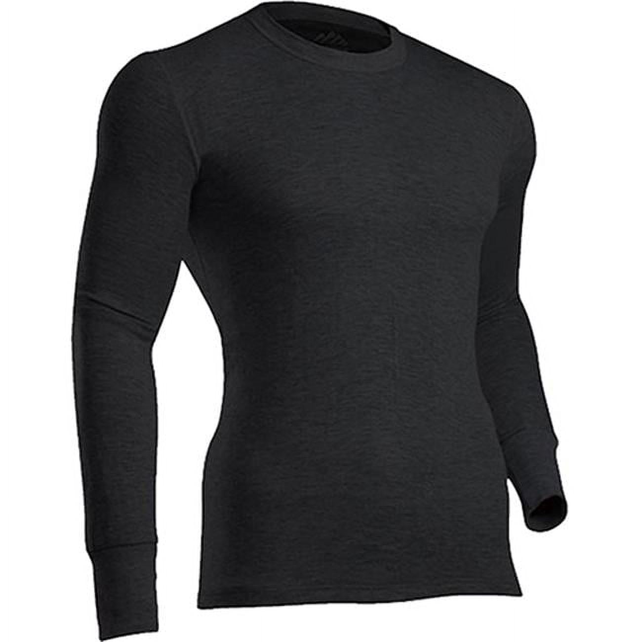 ColdPruf 75ABKMD Platinum II Black Medium Mens Crew Base Layer Shirt ...