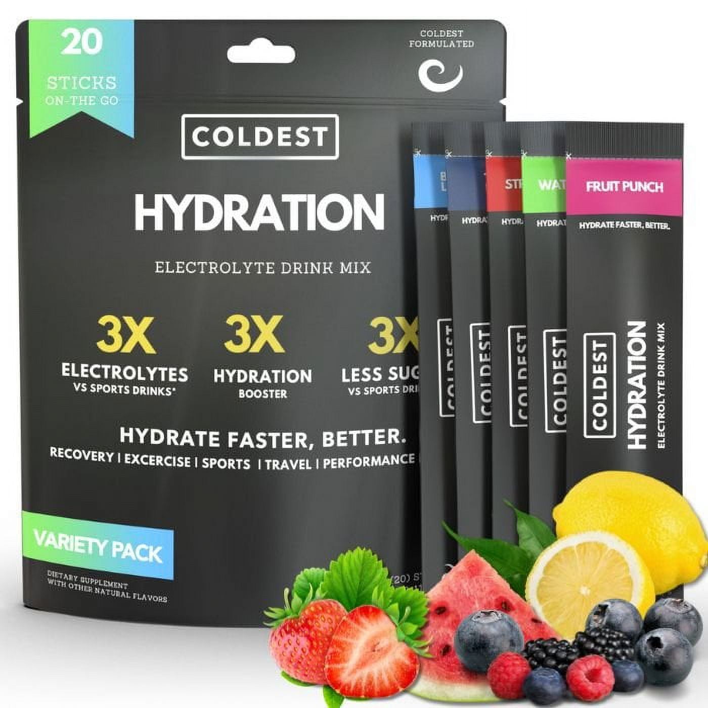 Coldest Electrolyte Hydration Vitamin Drink Mix, Revitalize Your Day ...
