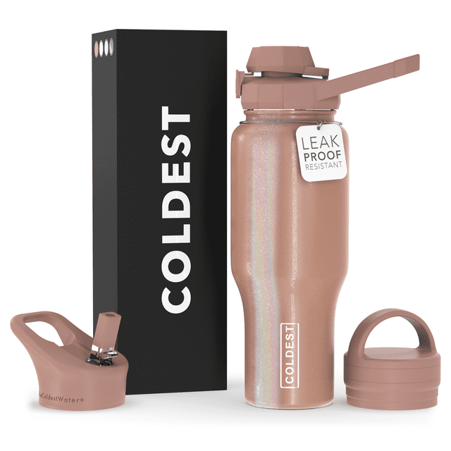 Coldest Sports Water Bottle - 3 Insulated Lids (Chug Lid, Straw Lid ...