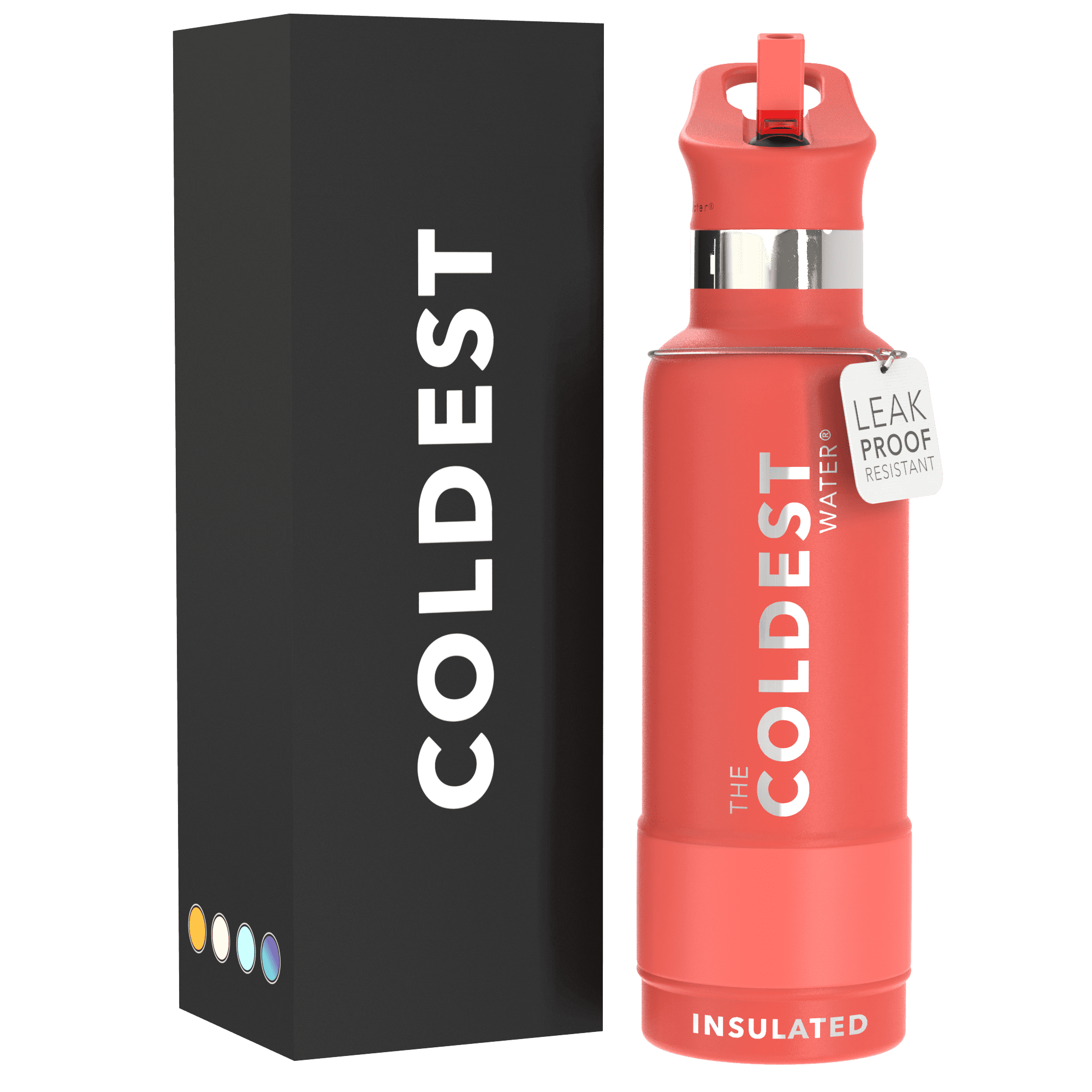 Coldest Sports Water Bottle - Straw Lid Bottle with Handle Leak Proof ...
