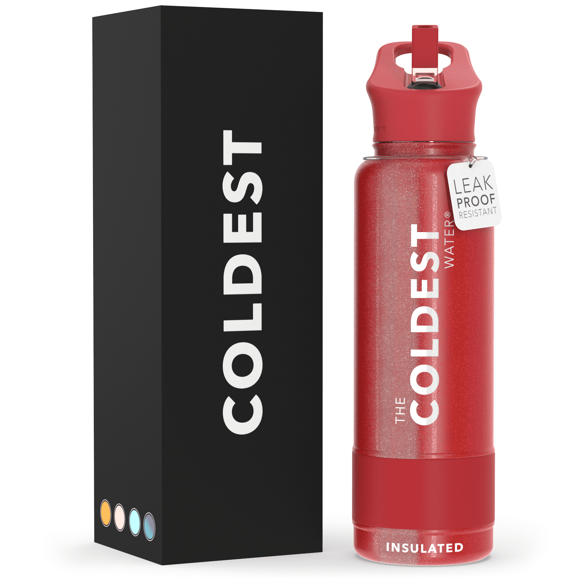 Coldest Sports Water Bottle with Straw Lid Vacuum Insulated Stainless ...