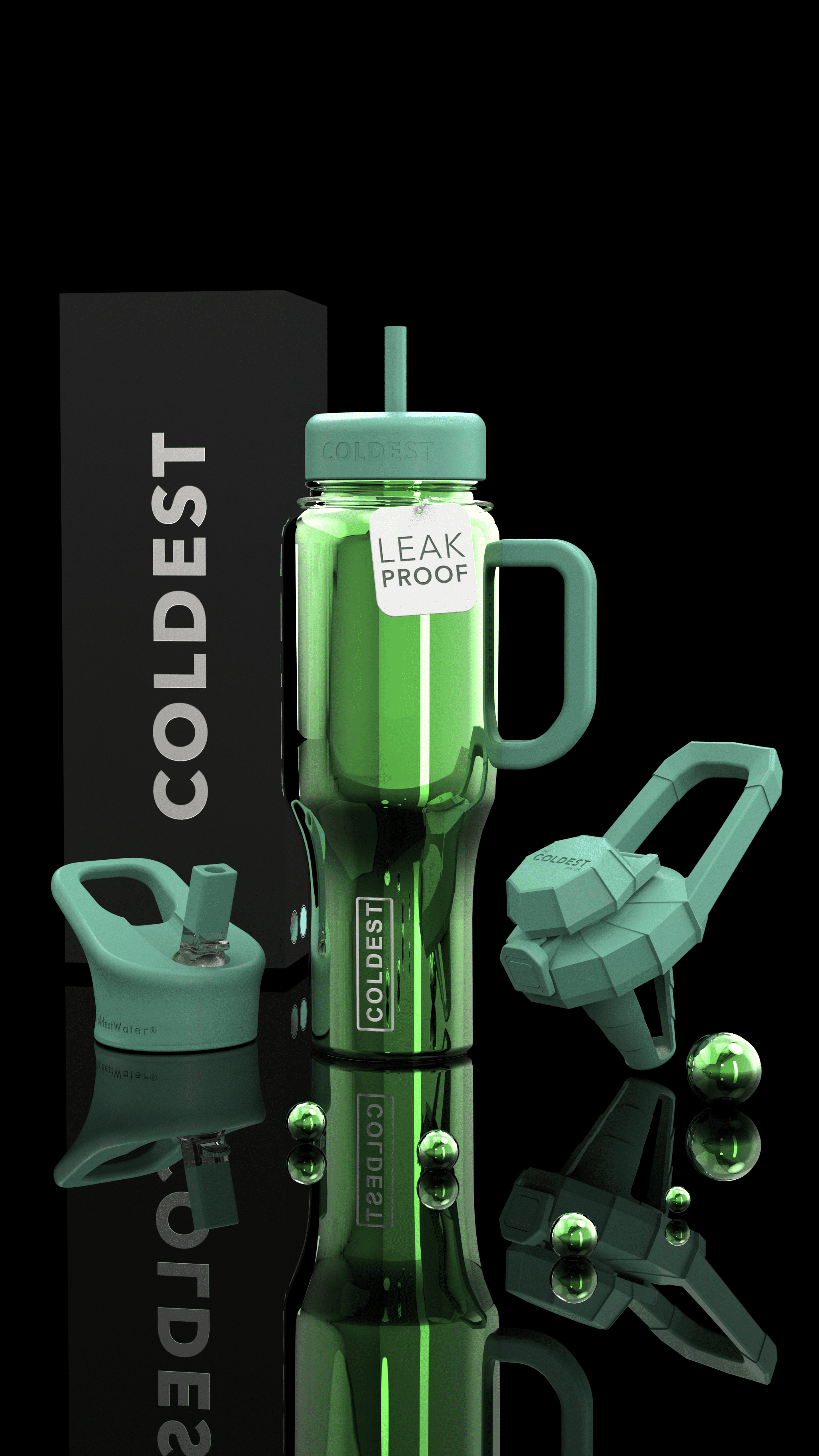 Coldest Tumbler with Handle and Straw Lid, 3 Lids Insulated Shaker ...