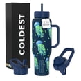Coldest Tumbler with Handle and Straw Lid, 3 Lids Insulated Shaker ...
