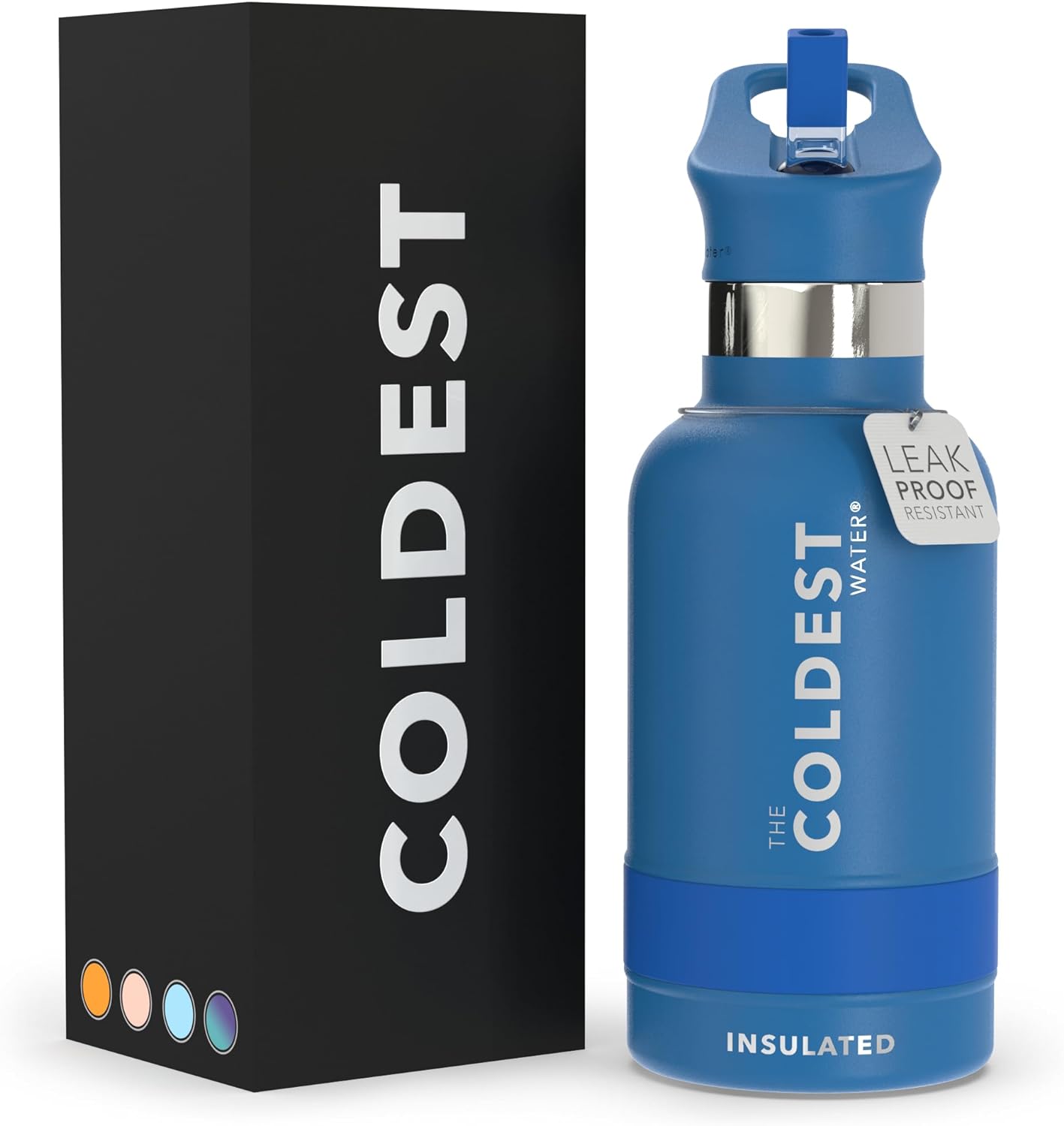 Coldest Water Bottle with Standard Mouth Straw Lid Metal Thermos Vacuum ...