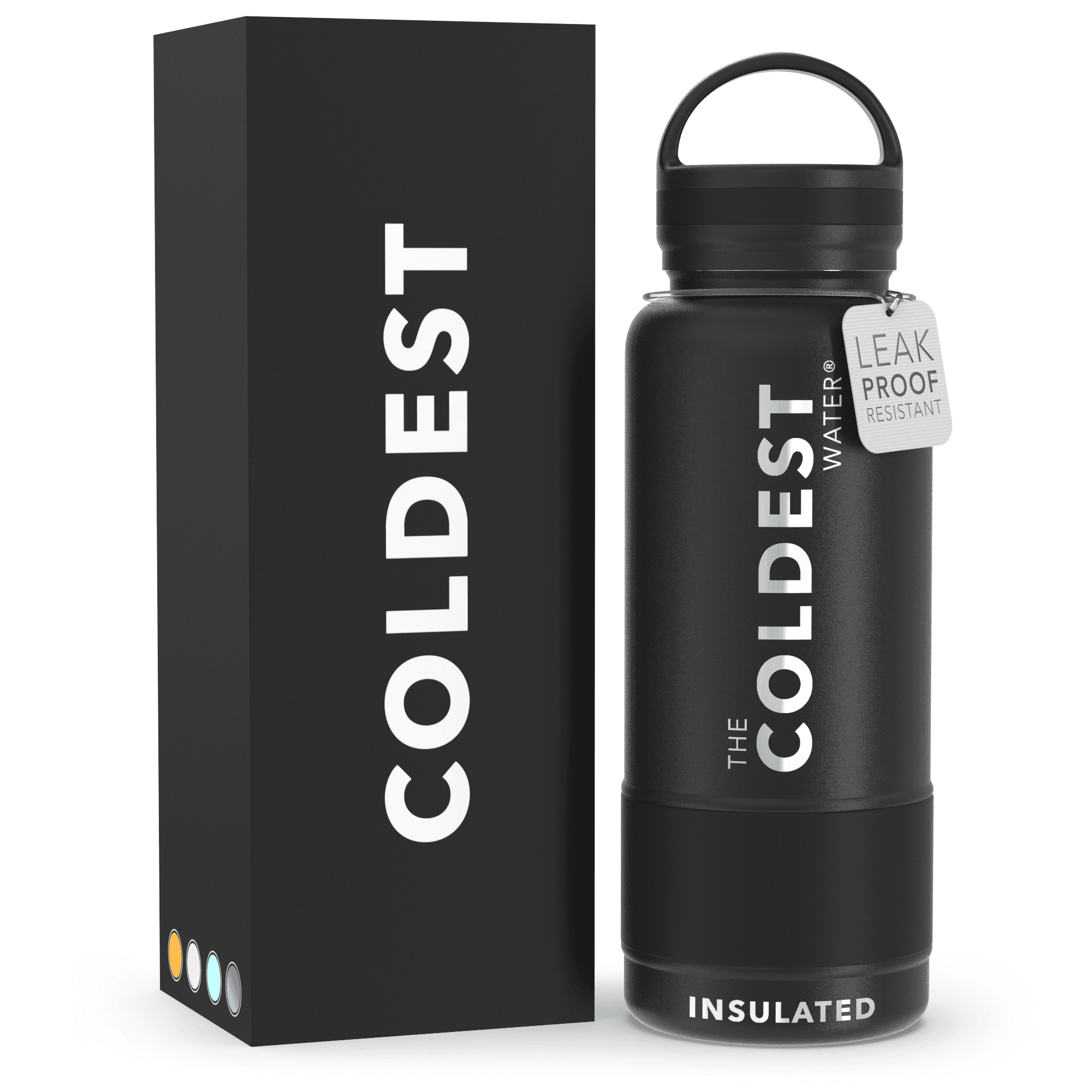 Insulated Stainless Steel Water Bottle with Handle Lid, Leakproof, Cold ...