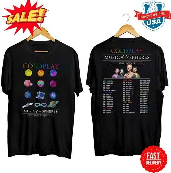 Coldplay Music Band Music Of The Spheres Tour 2024 Merch, Coldplay ...