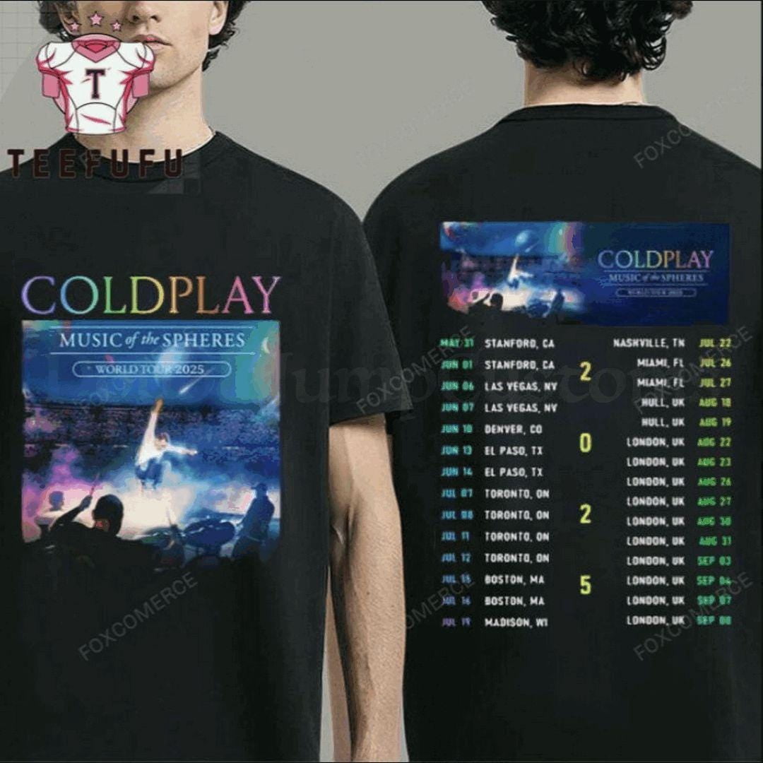 Cold.play Music of the Spheres 2025 Tour T-Shirt Vintage Style Tee ...