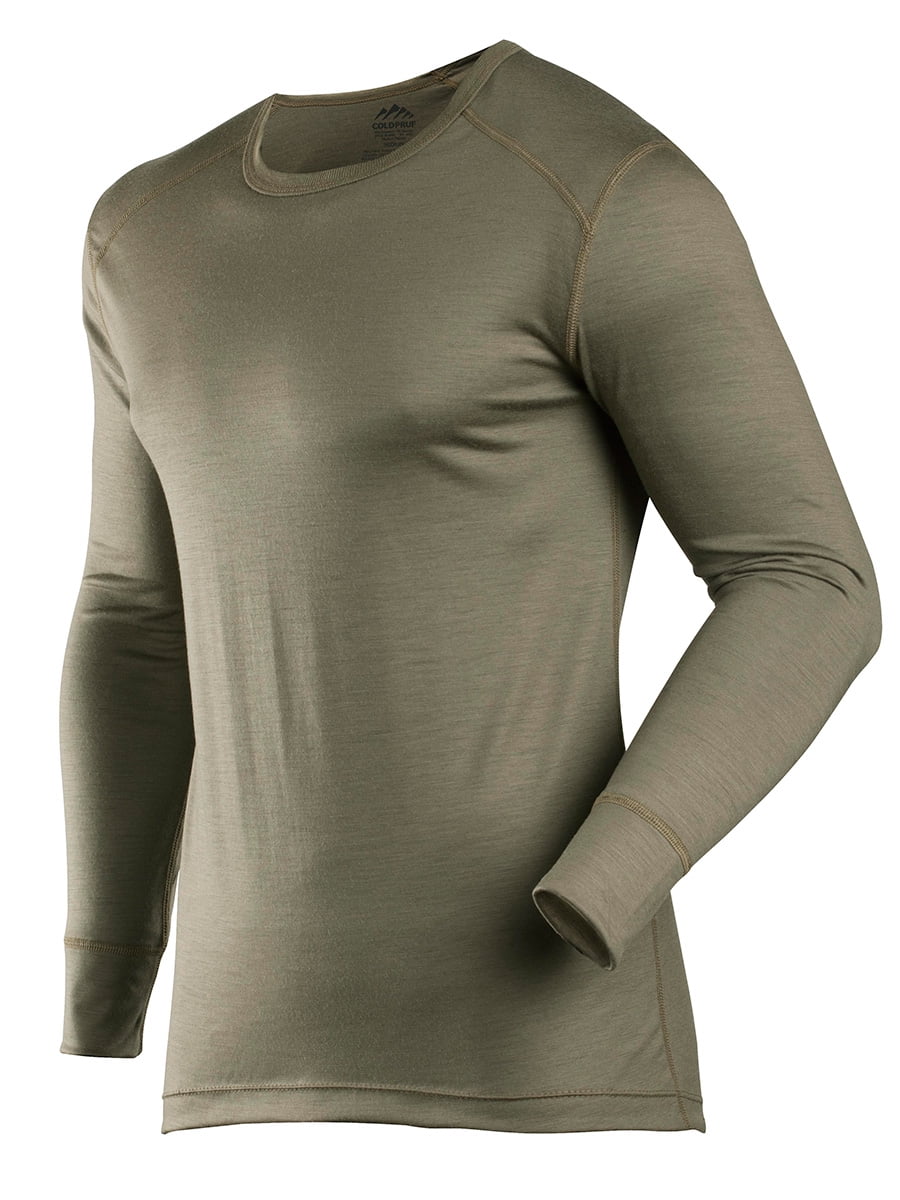 Coldpruf Men's Jersey Knit Merino Wool Long Sleeve Classic Crew ...