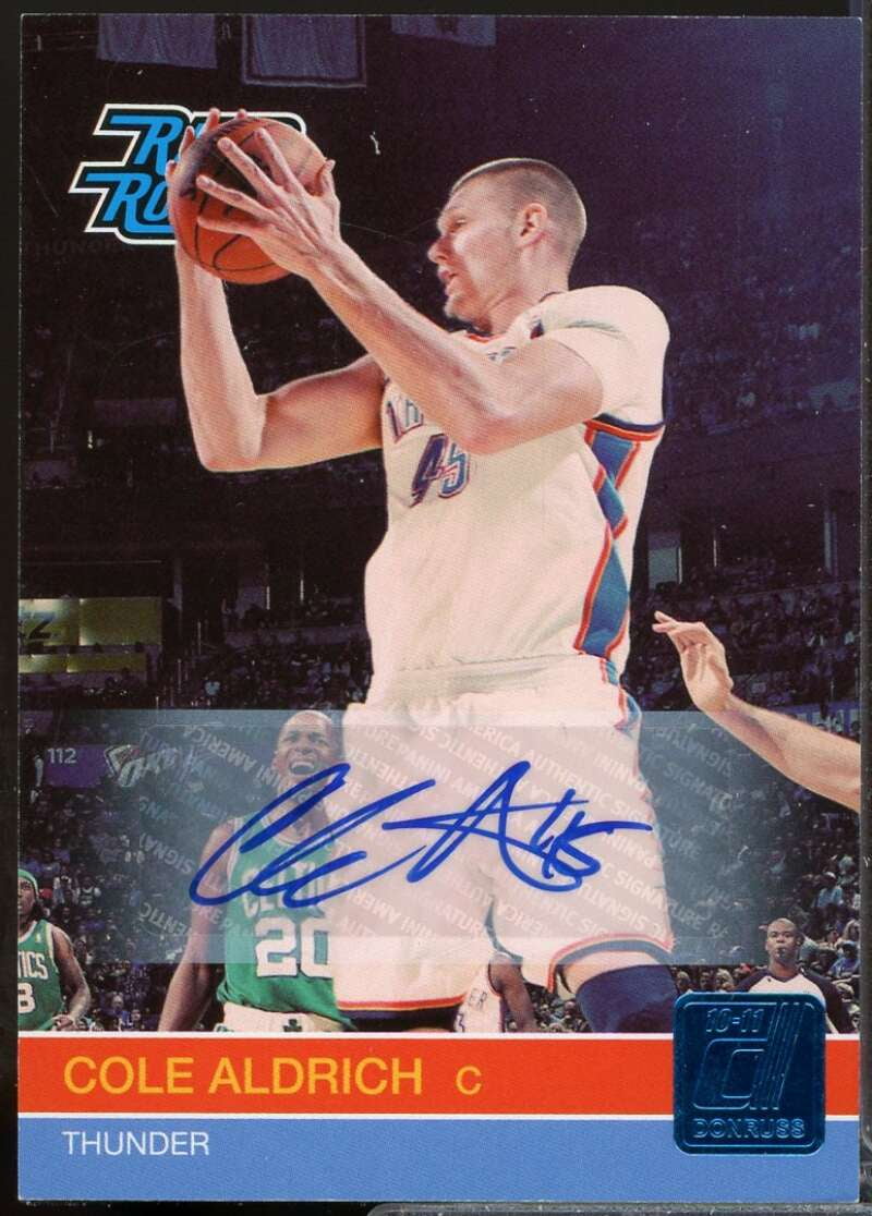 Cole Aldrich /399 Card 2010-11 Donruss Rated Rookie Autograph #238 ...