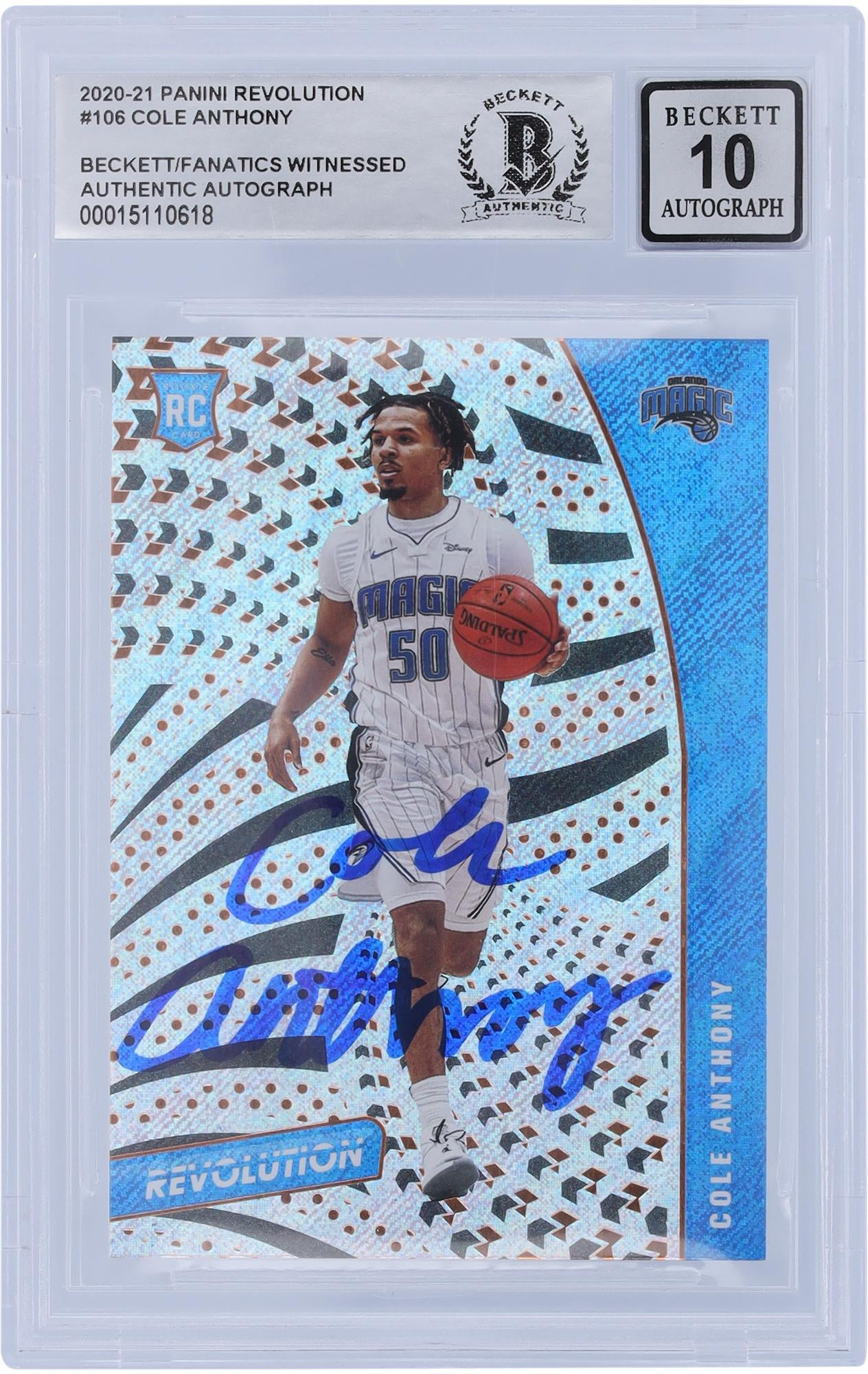Cole Anthony Orlando Magic Autographed 2020-21 Panini Revolution #106 ...