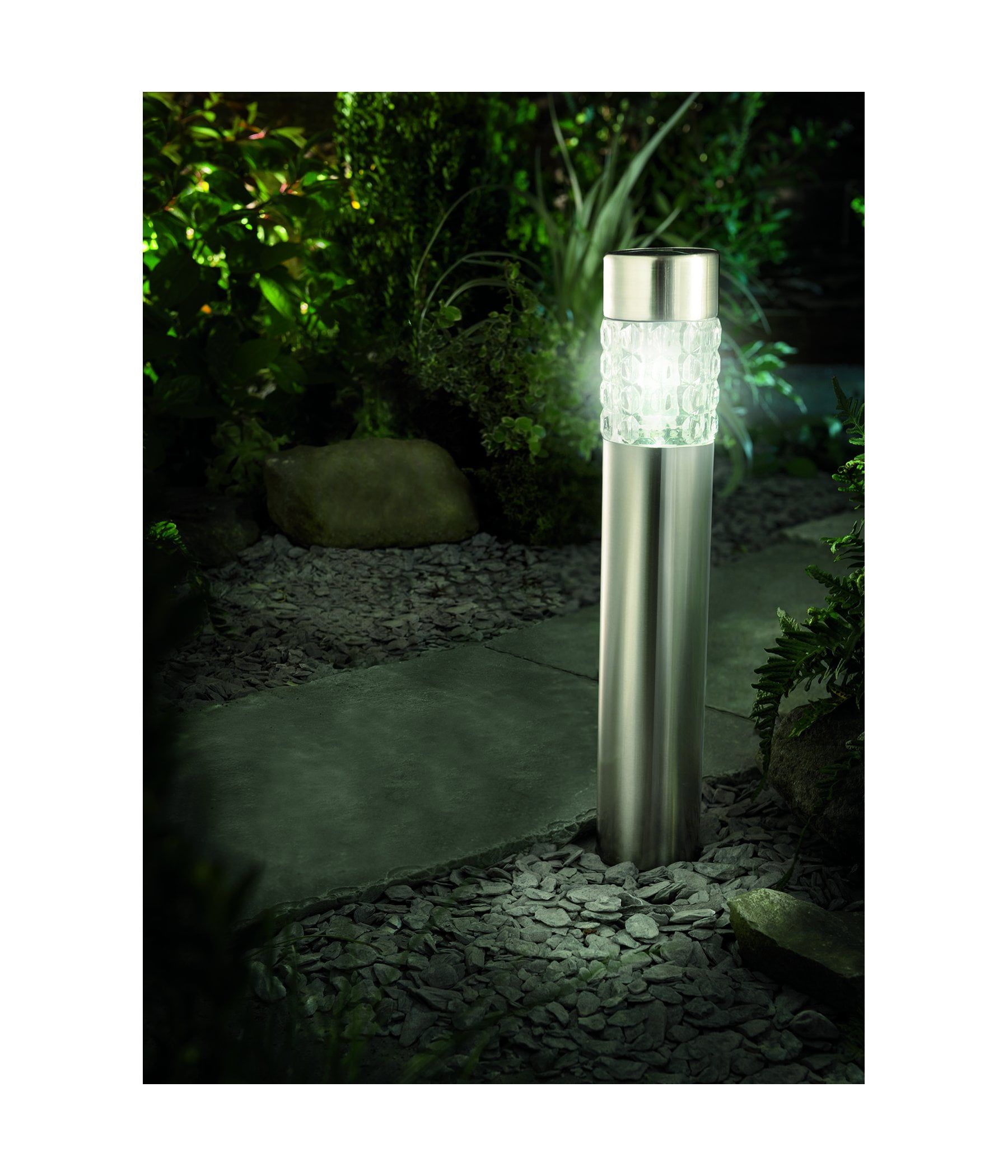 Cole & Bright 6762 Motion Sensor Stainless Steel Bollard Textured Gl ...