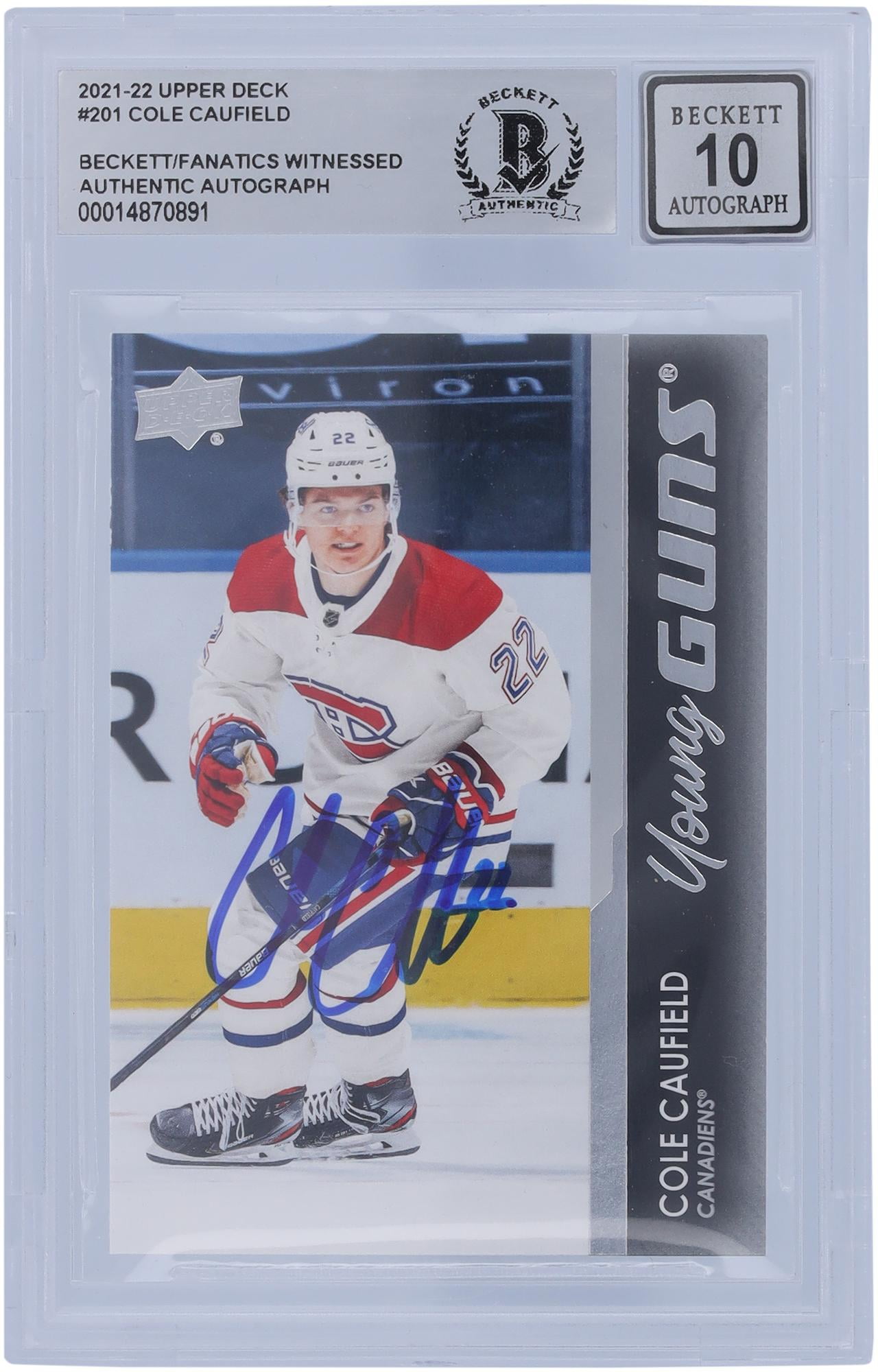 Cole Caufield Montreal Canadiens Autographed 2021-22 Upper Deck Young ...