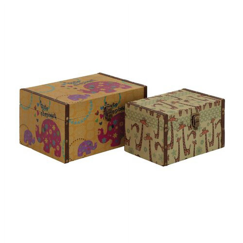 Studio 350 Wood Canvas Box Set of 2, 11 inches, 9 inches wide - Walmart.com
