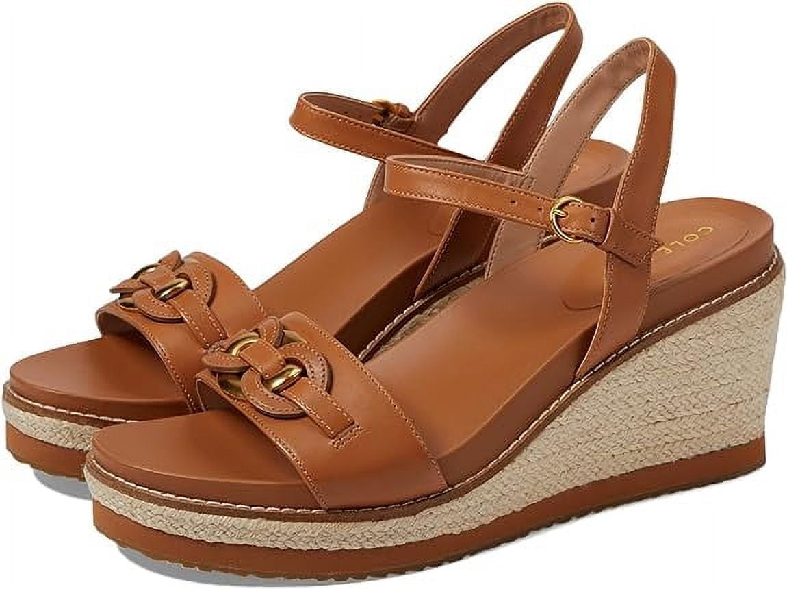 Cole Haan Cloudfeel Espadrille Link Brown Open Toe Ankle Strap Wedge ...