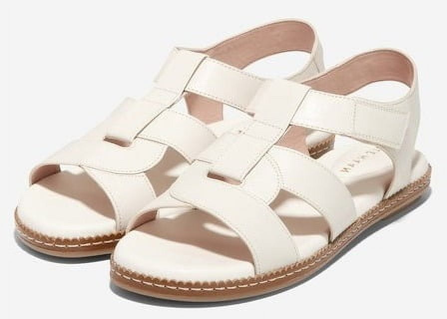 Cole Haan Cloudfeel Fisherman Egret Jericho Leather Open Toe Flats ...