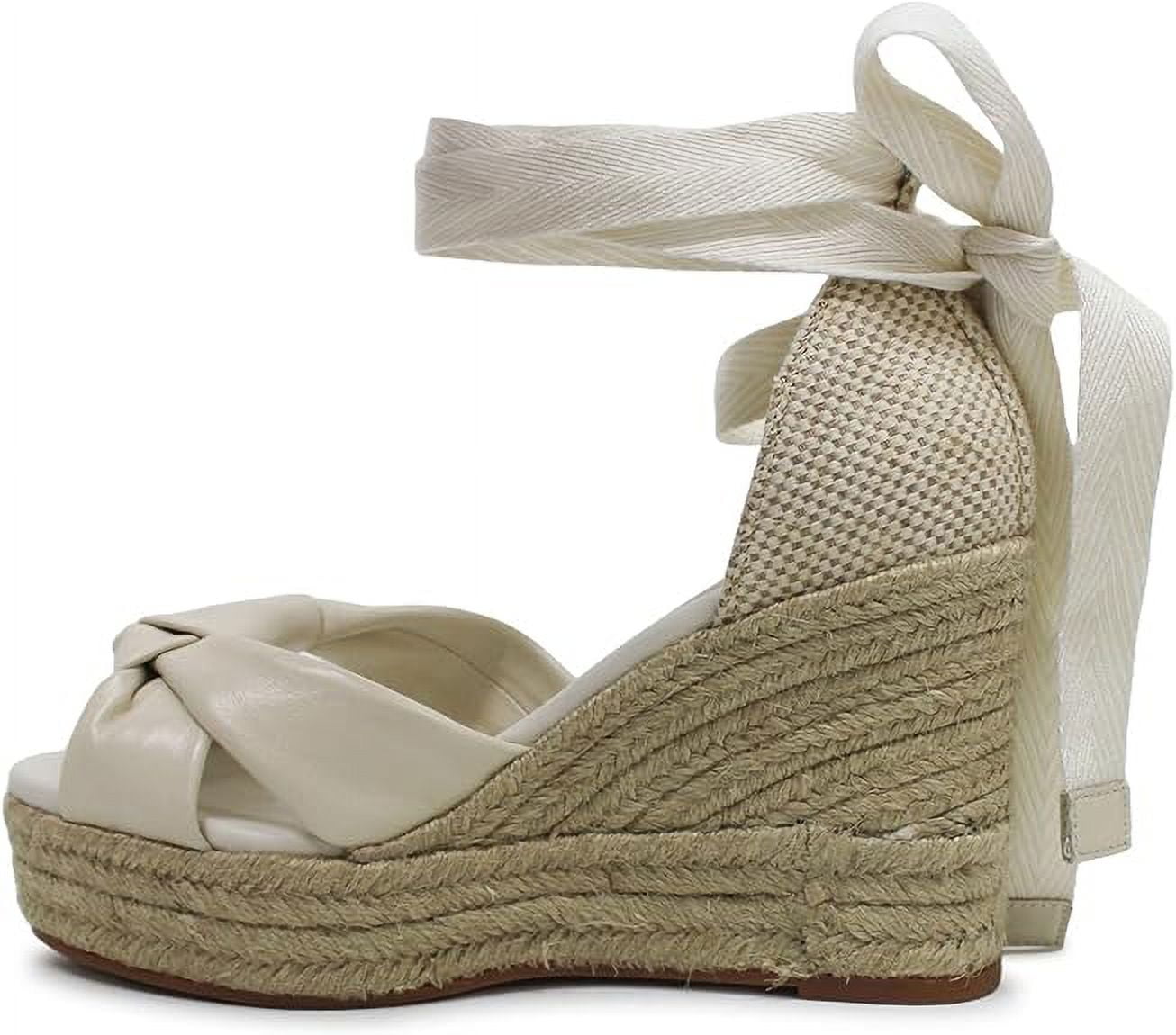 Cole Haan Cloudfeel Hampton Ivory Leather/Natural Canvas Wedge Heeled ...