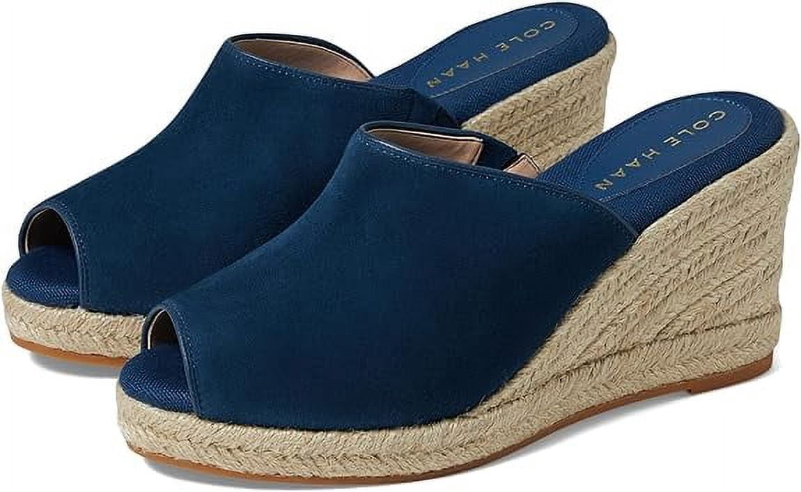 Cole Haan Cloudfeel Southcrest Blue Wing Teal Suede Slip On Wedge Heel ...