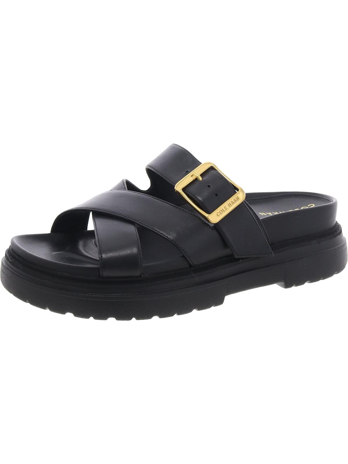 Cole Haan Womens Fraya Slide Sandal Criss-Cross Faux Leather Slide ...