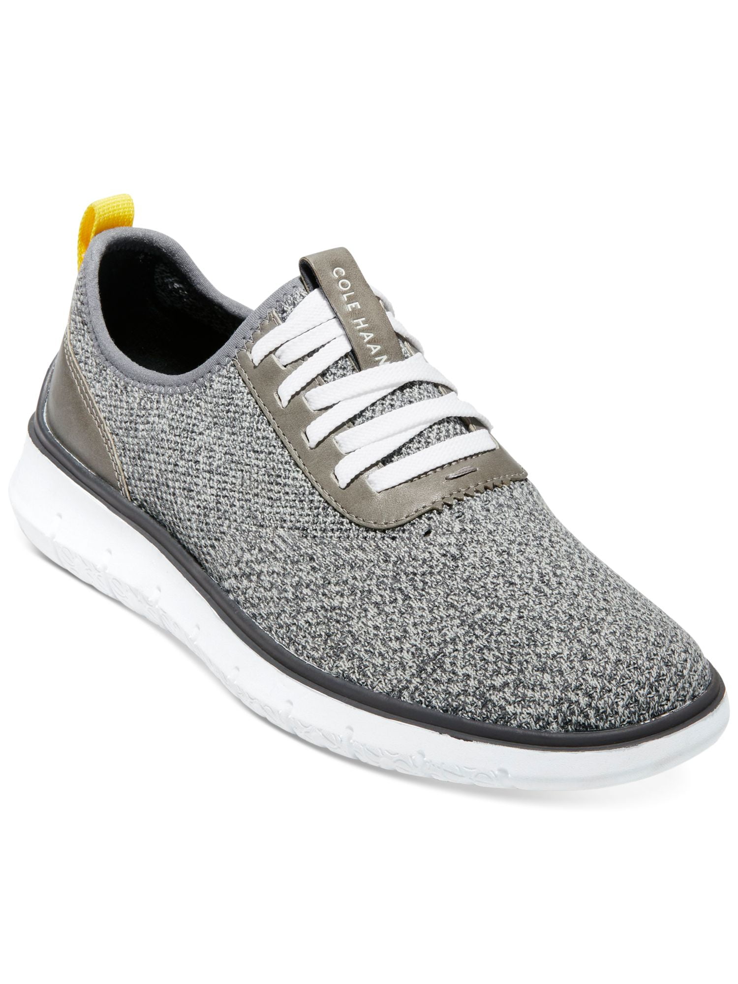 COLE HAAN Mens Gray Heather Knit Lace Up Breathable Padded Shock ...