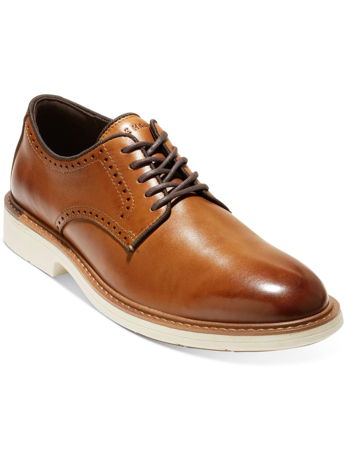 Cole Haan Mens Goto Plain Toe OX Leather Round Toe Oxfords - Walmart.com