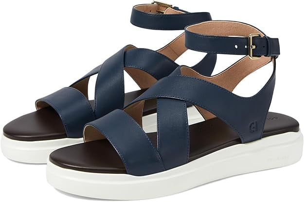 Cole Haan Women's Grandpro Rally Castine Sandals Flat, Blue Wing Teal/Optic White, 5 - Walmart.com