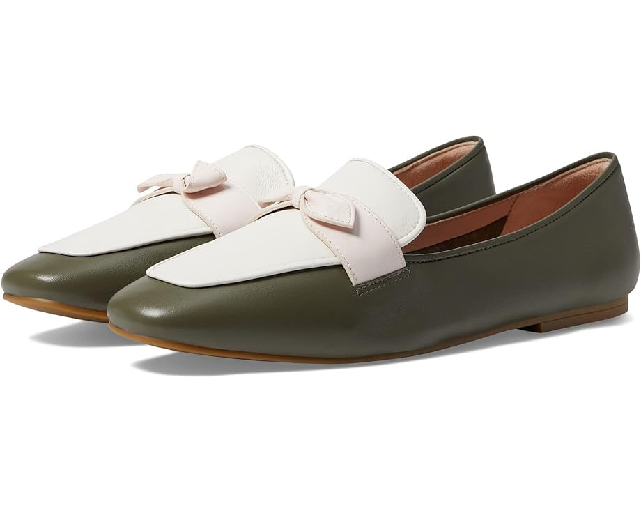 Cole Haan York Bow Tea Leaf/Egret/Rosewater Leather Slip On Squared Toe ...