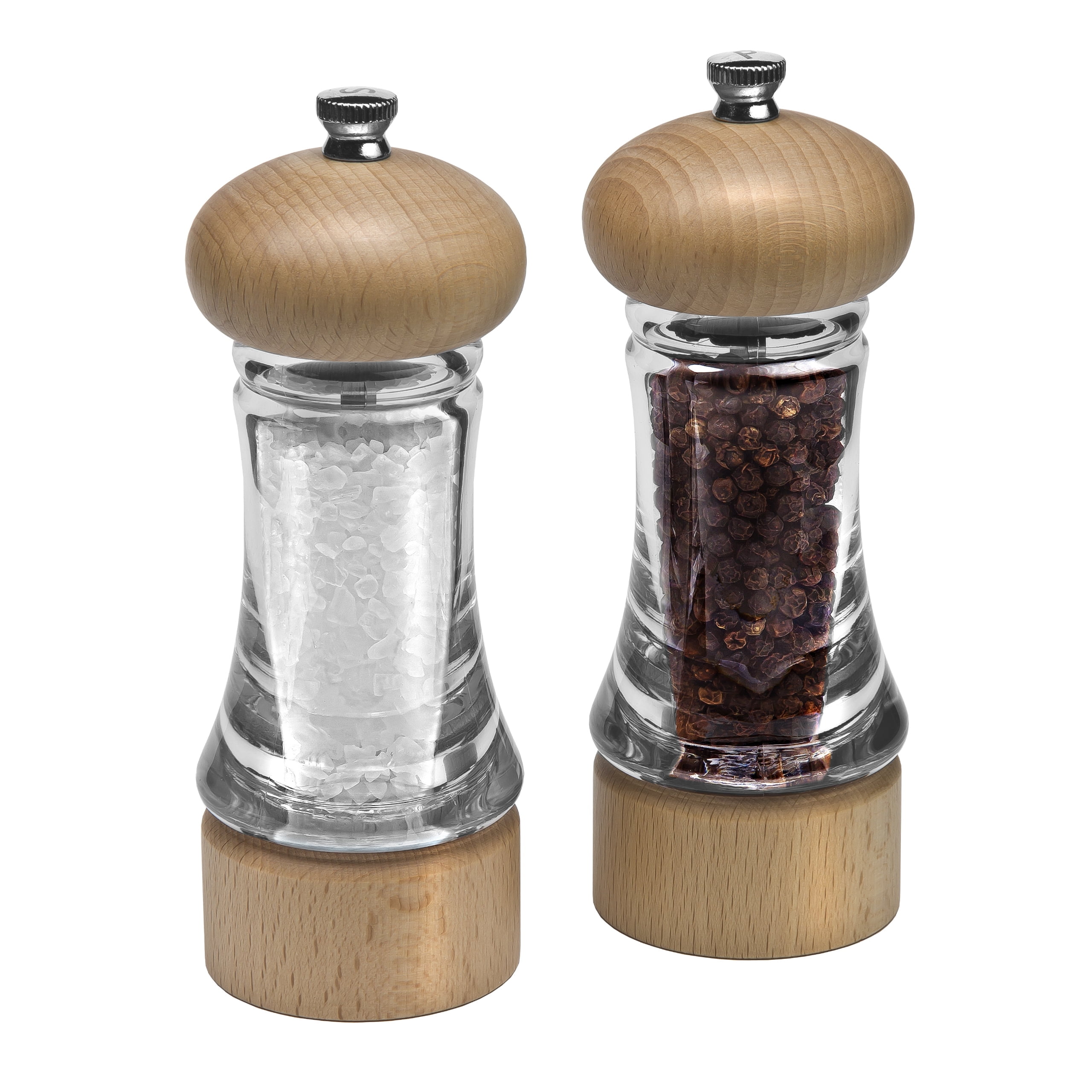 Cole & Mason Mason Rustic Ceramic Wood Salt & Pepper Mill Dispenser Set ...