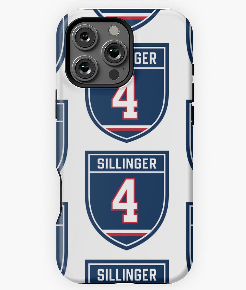 Cole Sillinger 4 Emblem Blue Jackets Phone Case for iPhone 16 15 14 13 ...