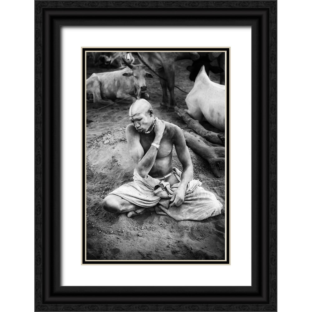 Cole, Trevor 11x14 Black Ornate Wood Framed with Double Matting Museum ...