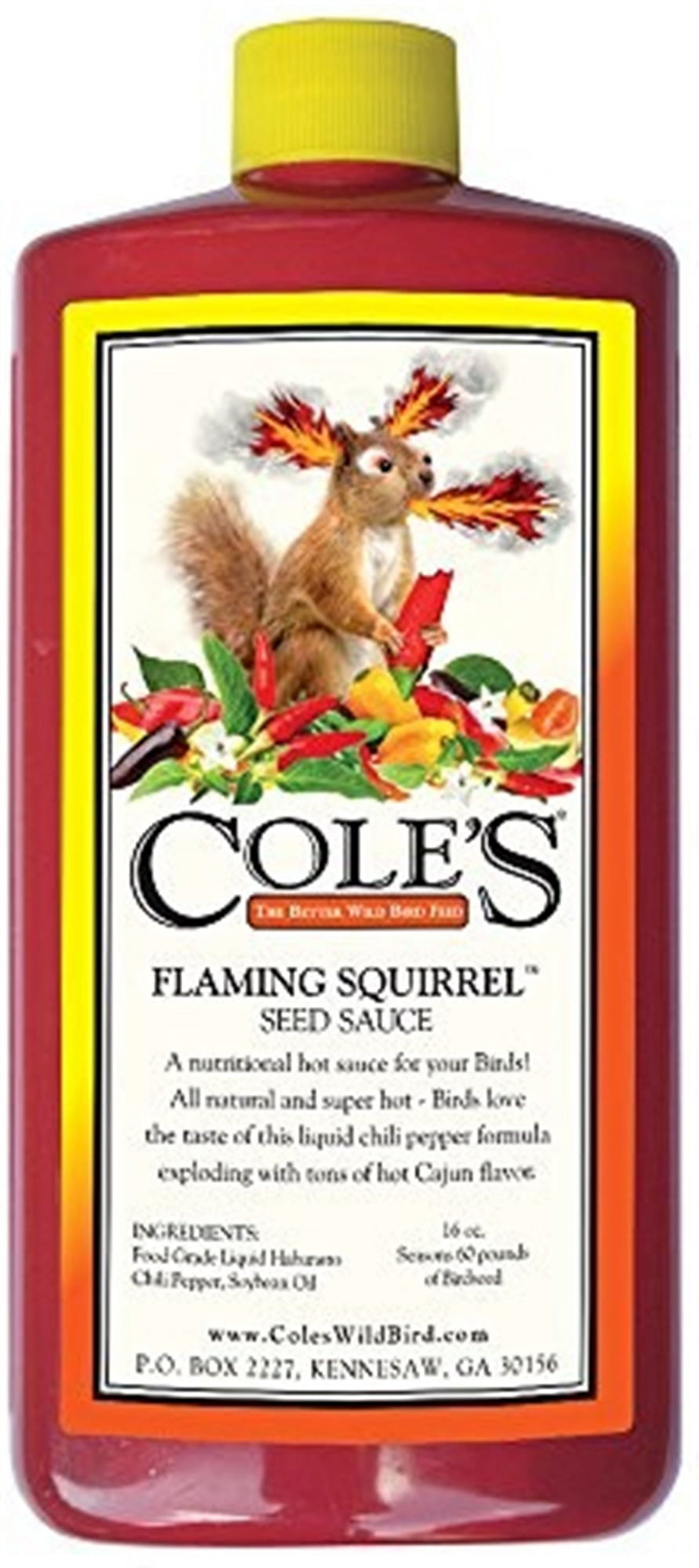 Cole's FS16 Flaming Squirrel Seed Sauce, 16-Ounce - Spicy Bird Feed ...