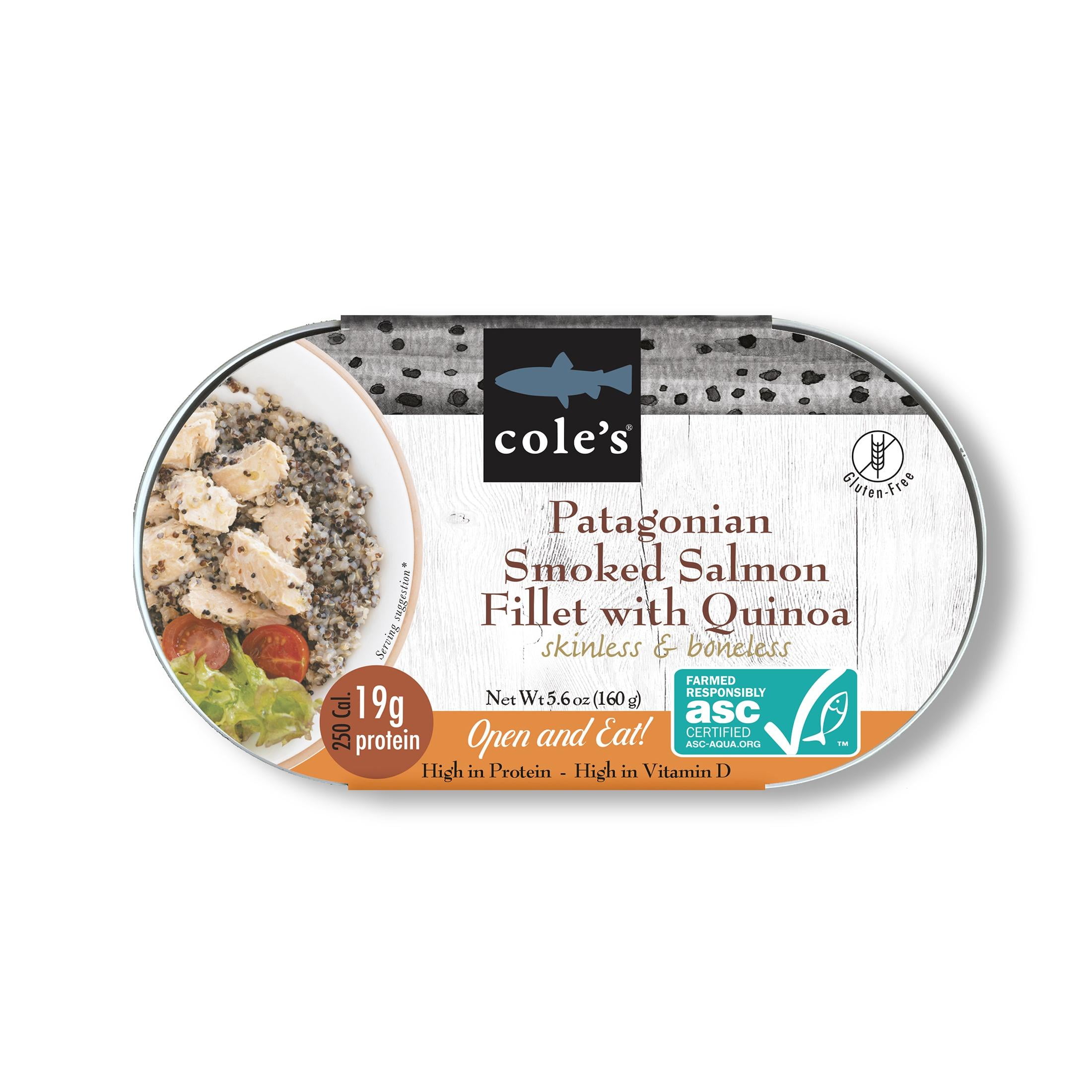 Cole's Open & Eat Patagonian Smoked Salmon Fillet with Vegetables, High ...