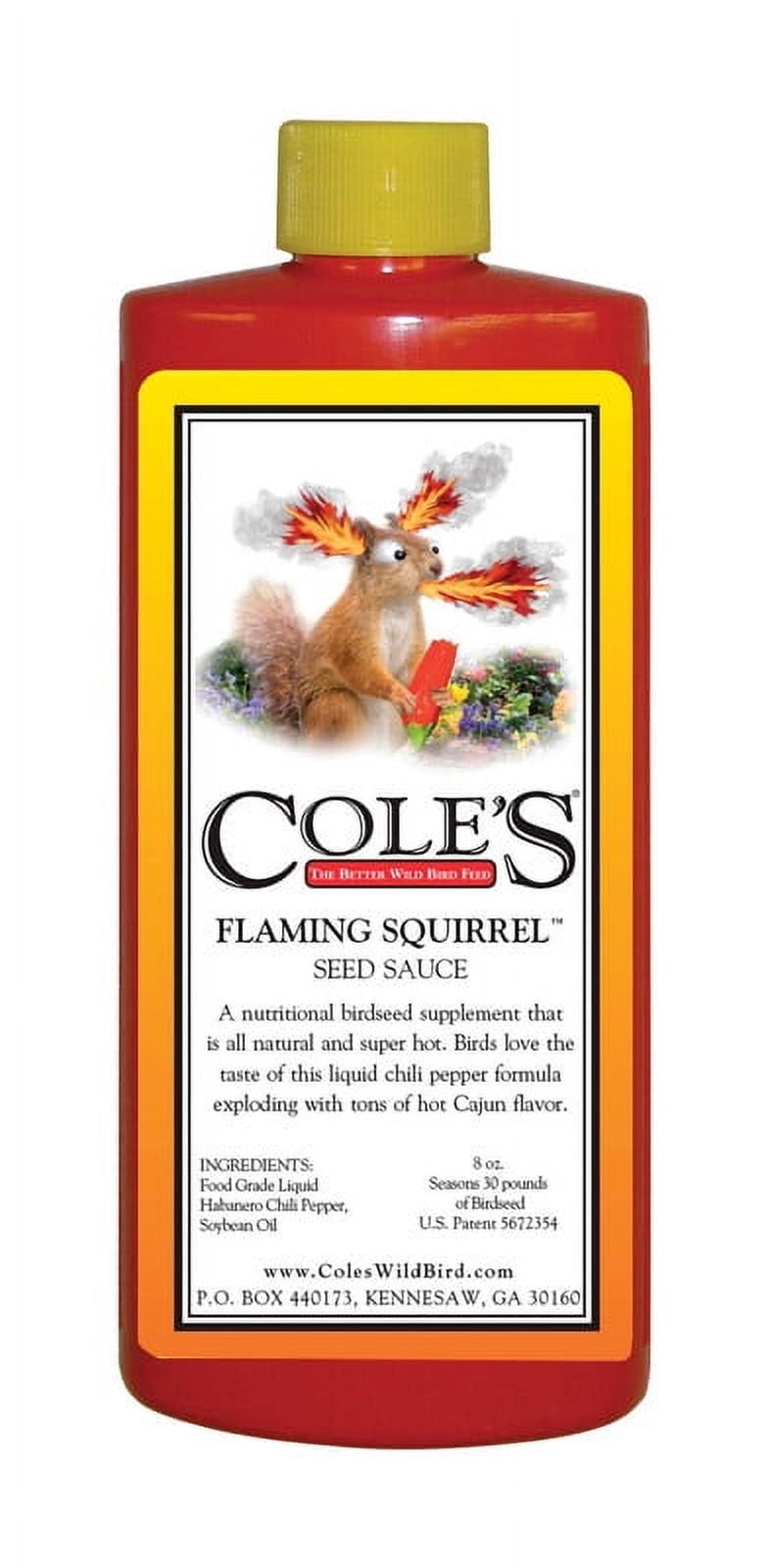 Coles Flaming Squirrel Bird Seed Sauce, Hot Pepper Blend, for Cardinals ...