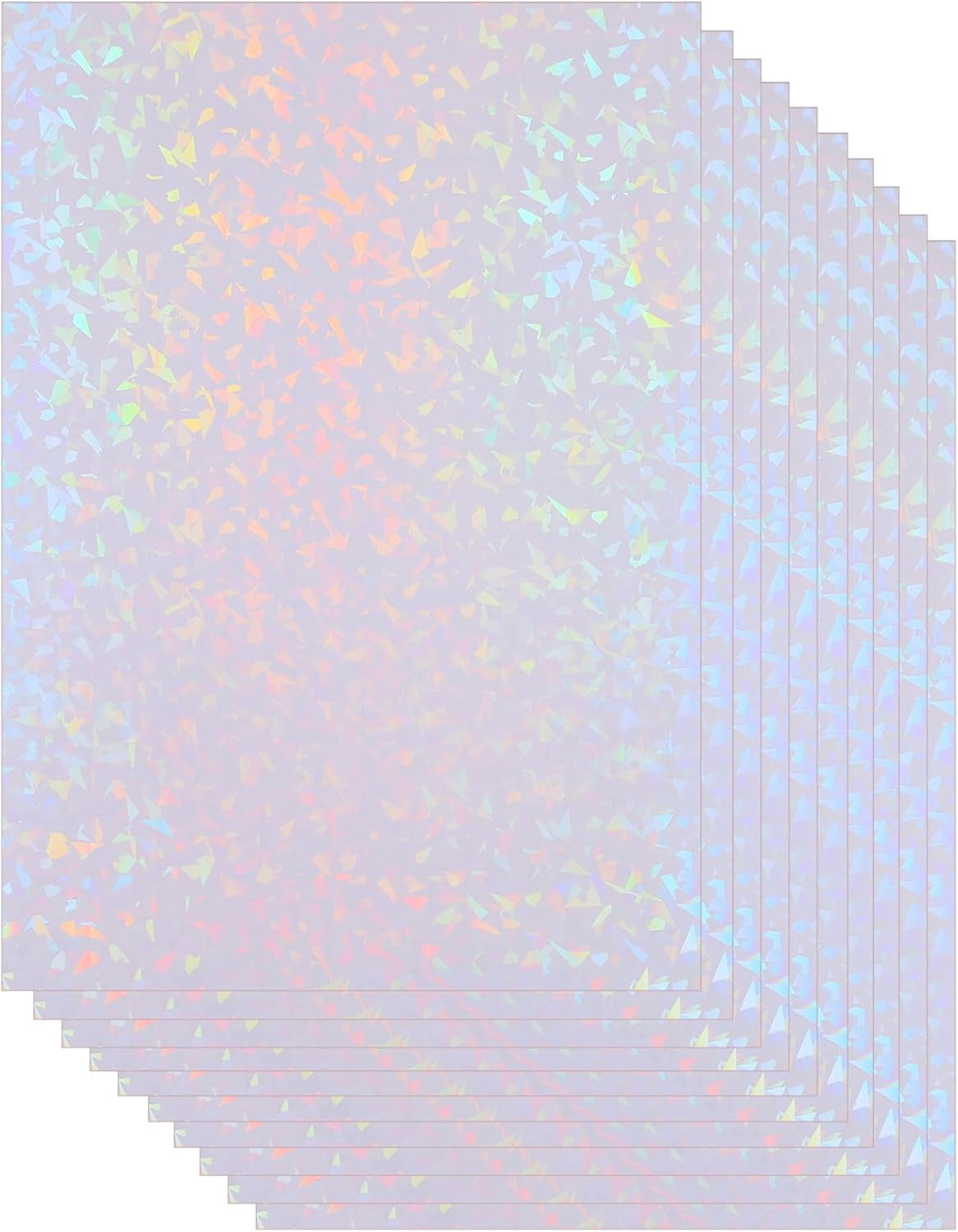 Colegio 50 Sheets Holographic Sticker Paper Clear Vinyl Laminate Film ...