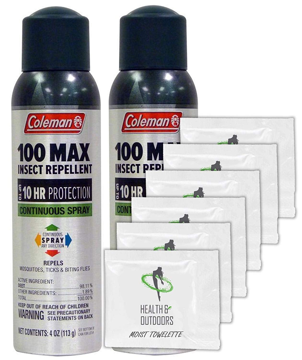 Coleman 100 Max DEET Bug & Mosquito Repellent for Camping, 4 oz Spray ...