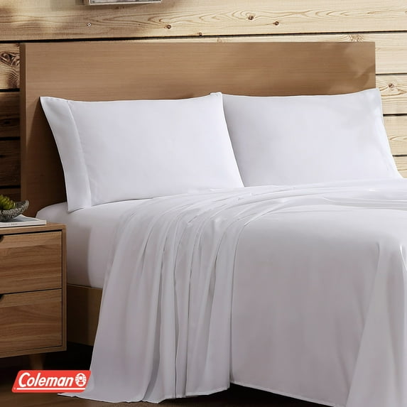 Coleman® 4 Piece Solid Microfiber Sheets Set - King, White - Walmart.com
