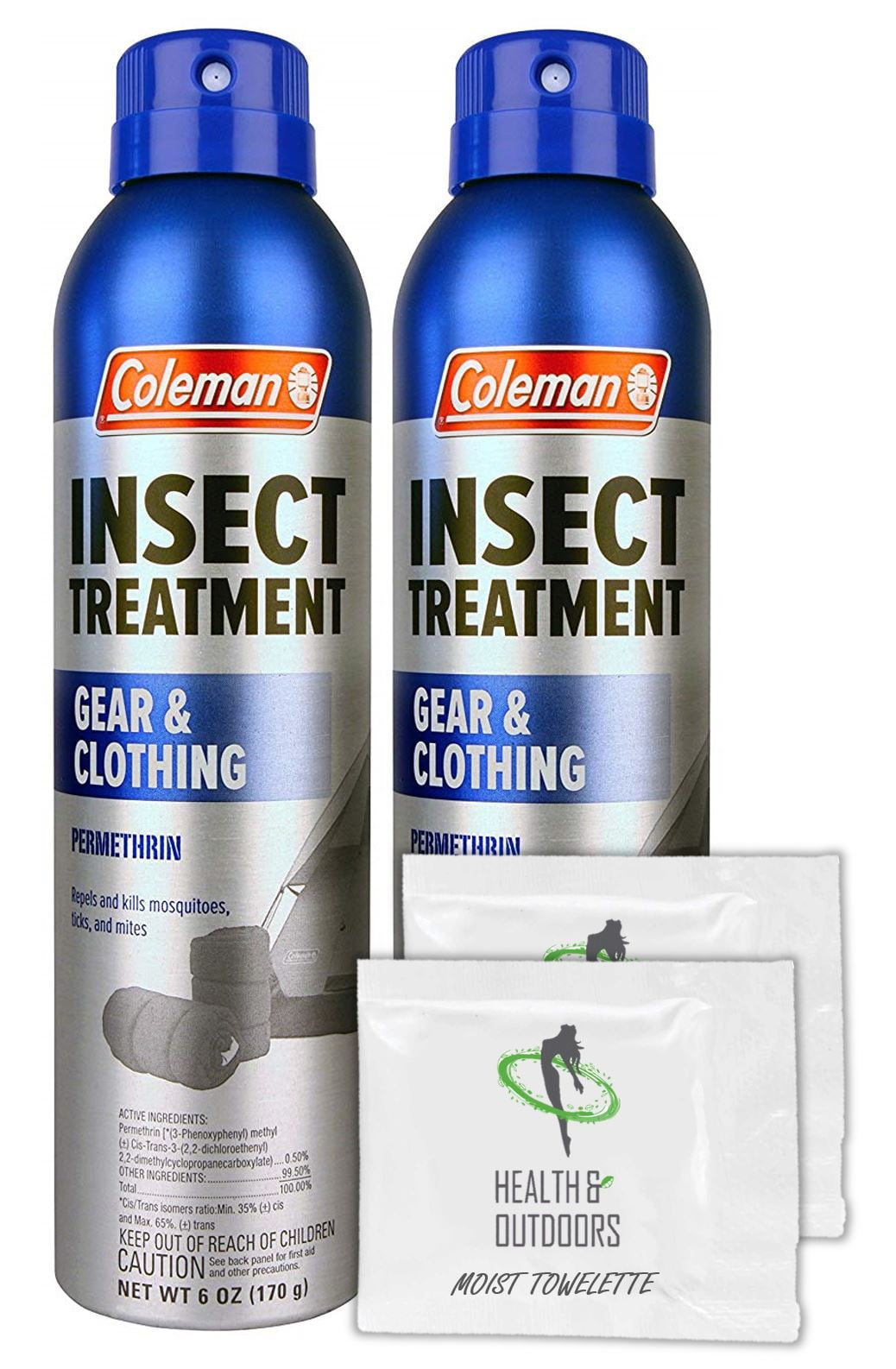 Coleman Mosquito Bug Wipes: 6 oz Permethrin Gear & Clothing Insect ...