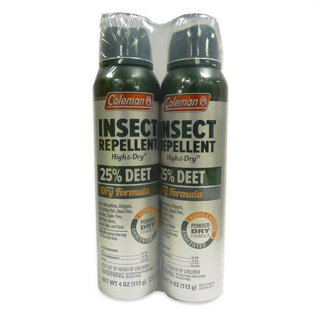 Coleman 75142 High & Dry 25% DEET 4oz Spray Insect Repellent (2 Pack ...