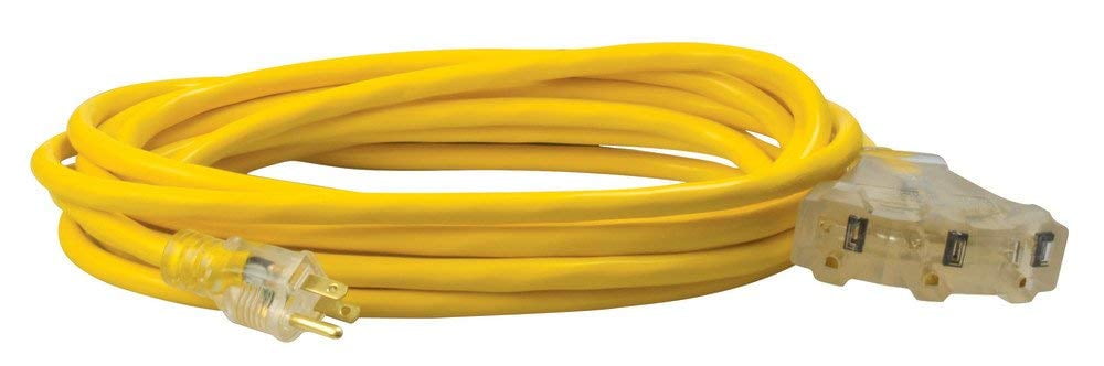 Coleman Cable 04187 25-Foot 12/3 Multi-Outlet Vinyl Extension Cord with ...