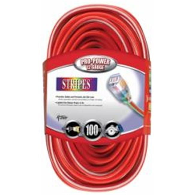 Coleman Cable 100 ft. Extension Cord Stripes, Red & White - Walmart.com